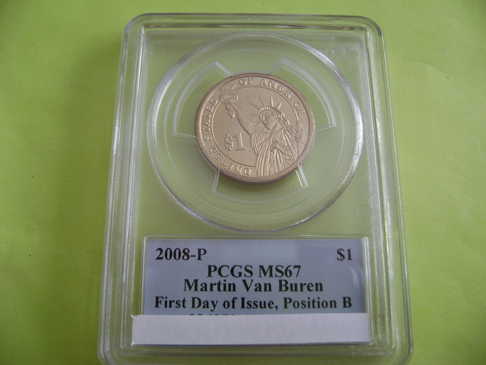 2008-P&D MARTIN VAN BUREN PCGS MS67 FDI A&B BUSINESS STRIKE 4-COIN ...