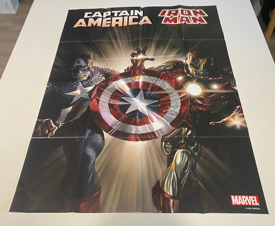 CAPTAIN AMERICA IRON MAN - ALEX ROSS - MARVEL POSTER 24X36 AUTHENTIC ...