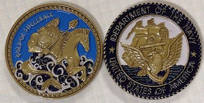 NAVY GOLDEN SHELLBACK IMPERIUM NEPTUNI REGIS SUBMARINE CHALLENGE COIN ...