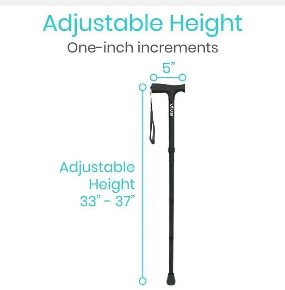 Vive Folding Cane - Foldable Walking Cane for Men, Women - Fold-up ...
