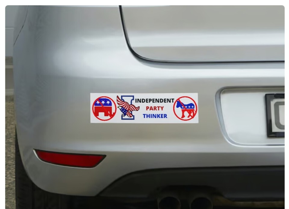 Independent Party Bumper Sticker Decal Political President Independent ...