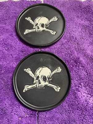 Skull Crossbones Black 6” Appetizer Plate Threshold Set Of 2 | eBay