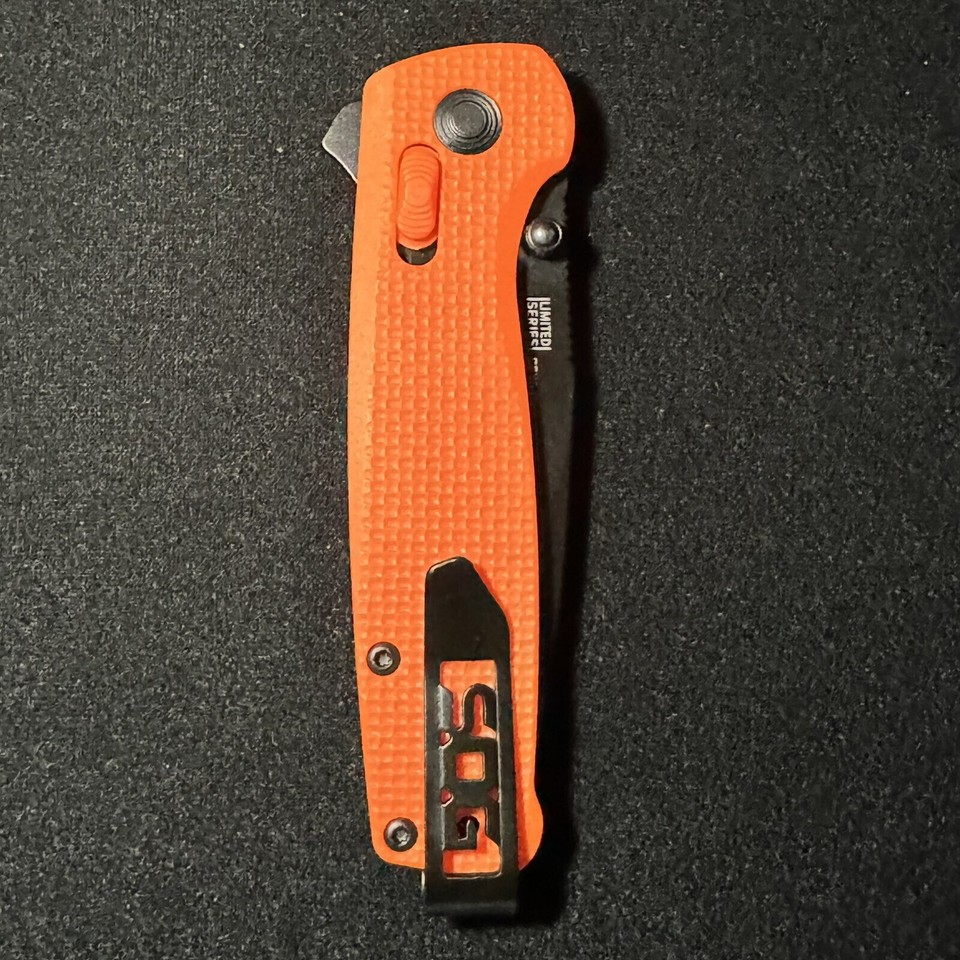 2025 SOG Terminus XR Folder 3" CRYO D2 Steel BLACK Blade ORANGE Handle ...