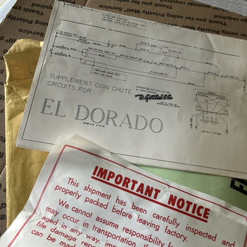 original Factory El Dorado GOTTLIEB Schematics Pinball arcade game manual | eBay