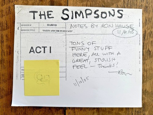 THE SIMPSONS Production Storyboard Copy 2005 91 Pages w/ Notes ...