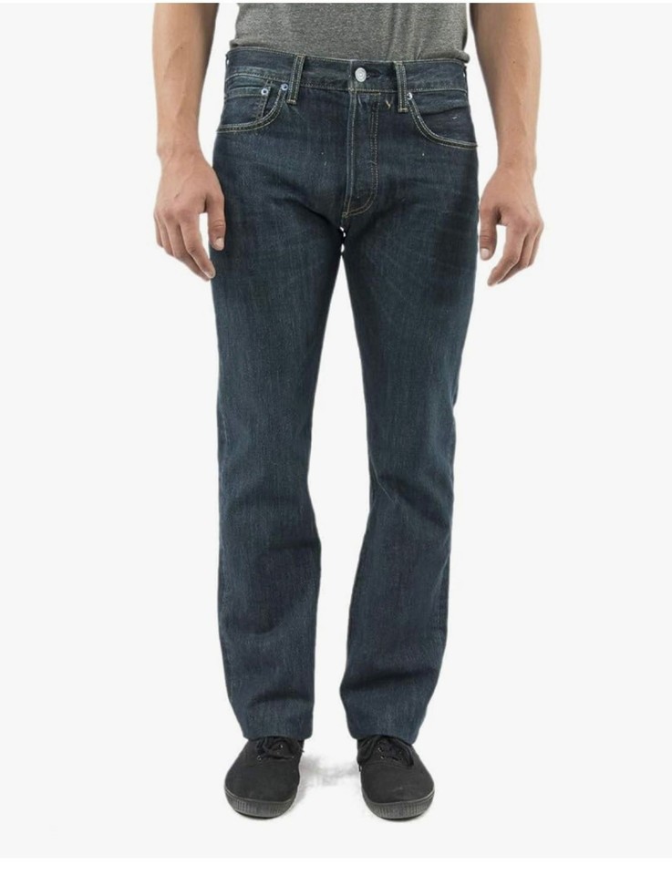 Levis Mens 501 Original Style Jeans New Dirty Wash Blue Regular Denim ...