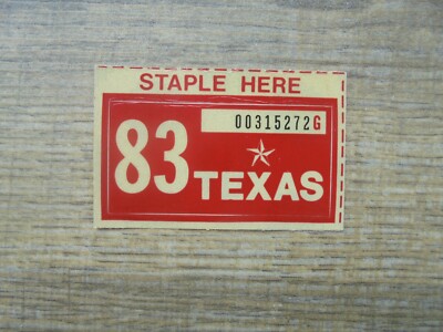 1983 TEXAS PLATE RENEWAL STICKER PASSENGER NEW/UNUSED | eBay