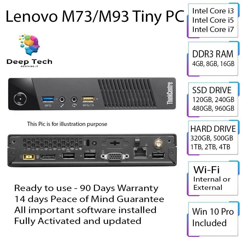 Windows 11 Lenovo ThinkCentre M93 Tiny Core i7 16GB RAM 1TB SSD Wi-Fi ...