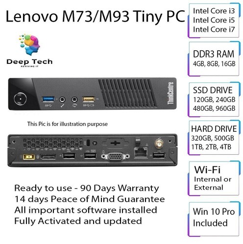 Windows 11 Lenovo ThinkCentre M93 Tiny Core i7 16GB RAM 1TB SSD Wi-Fi ...