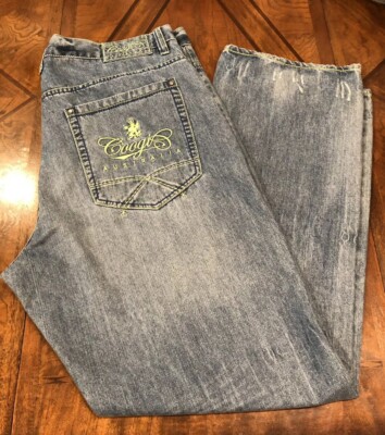 COOGI Australia Jeans 42 x 35 Crest Logo Patch Distressed Vintage Denim ...