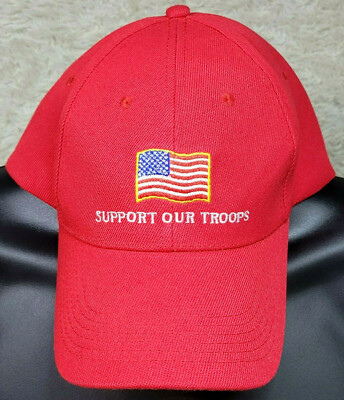 Red Support Our Troops Baseball Adjustable Hat Veterans hat | eBay