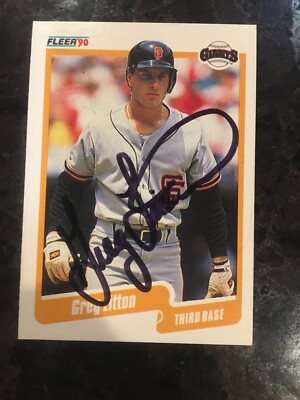 1990 Fleer Baseball #61 San Francisco Giants Greg Litton Autographed ...