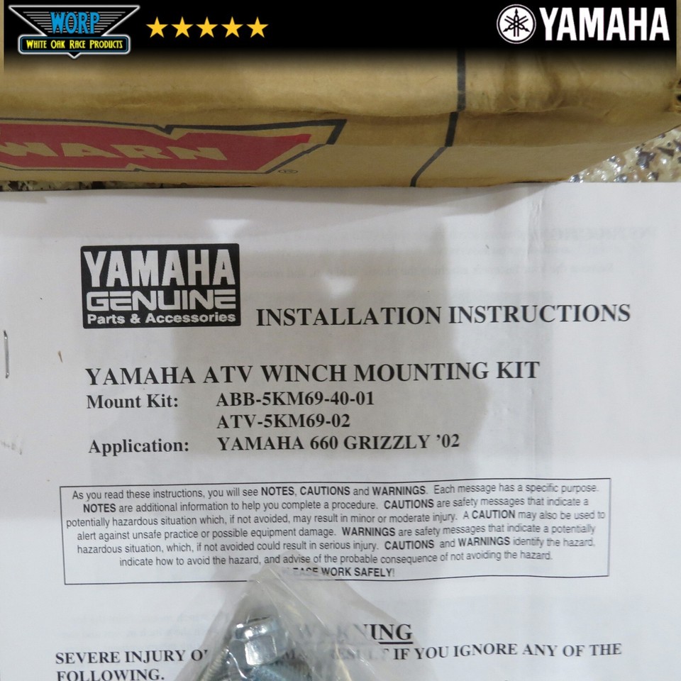 OEM YAMAHA GRIZZLY 600 98-01 WARN WINCH MOUNTING KIT PLATE BRACKET abb ...