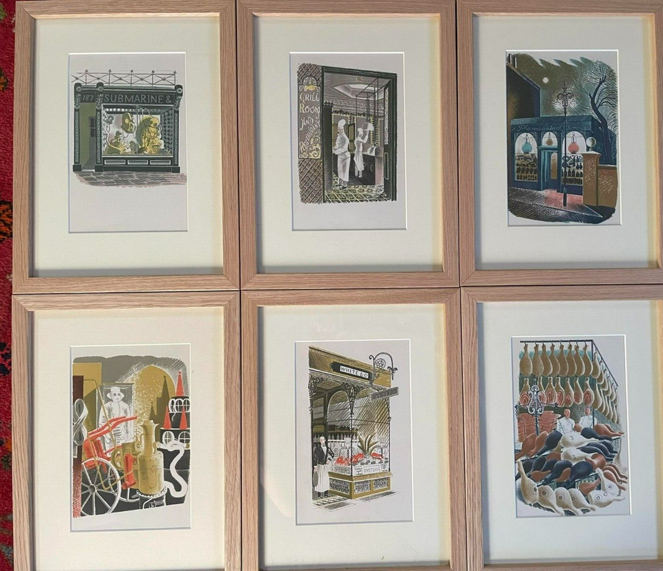 ERIC RAVILIOUS Original 1938 Framed HAMS lithograph - High Street ...