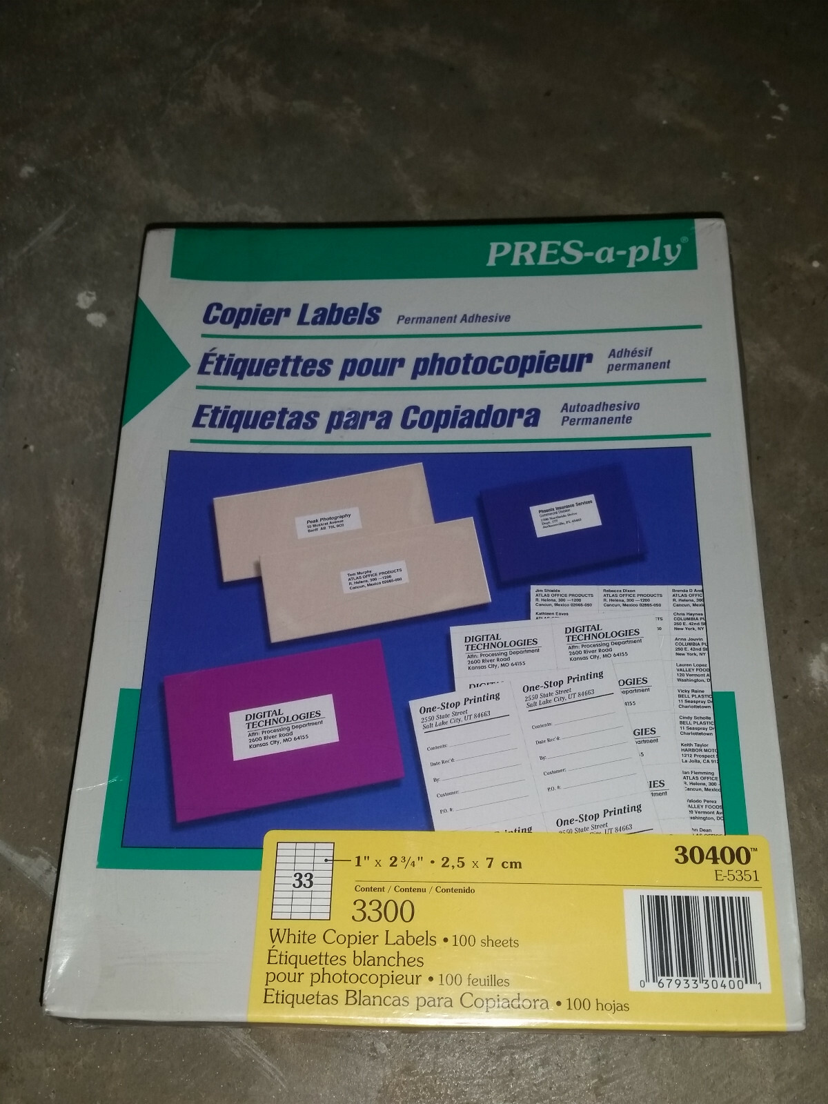 4qty Pres-A-Ply Copier Labels 30400 3300 labels/100 Sheets/33 Sheet 1 x ...