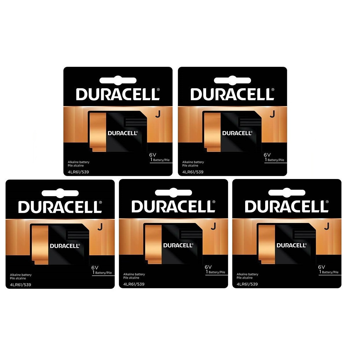 5 J Duracell 6V Batteries (1412AP, 7K67, 4LR61, KJ, EN539, Electronic ...