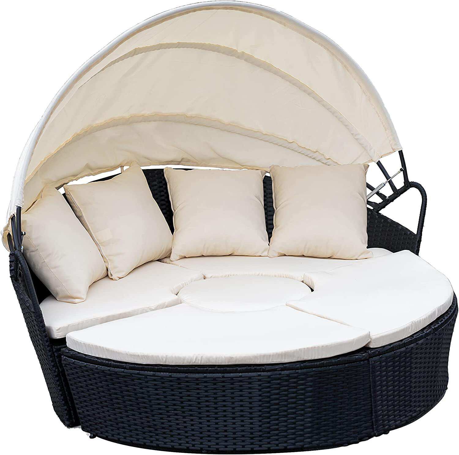 Sonneninsel Outdoor Dach rund Rattan Sonneliege Gartenlounge ...