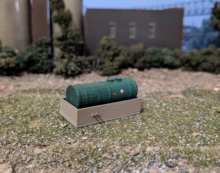 1:87 HO Scale Lube/Fuel Storage Tank. Custom Built 3D Printed Resin ...