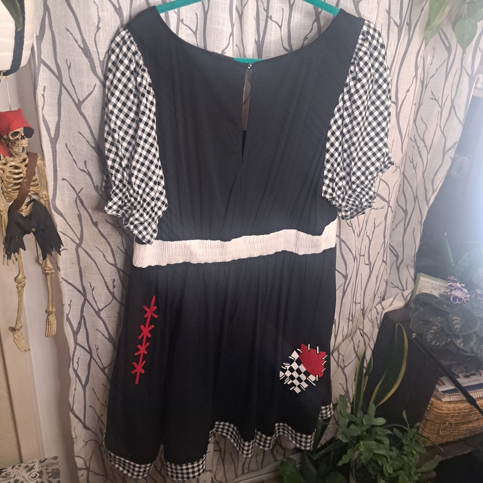 Torrid Black Voodoo Doll Dress Halloween Costume Cosplay Size 1X (SIZE ...