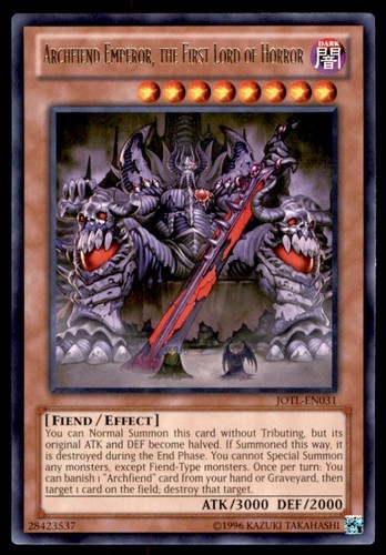 Yu-Gi-Oh! Archfiend Emperor, the First Lord of Horror #JOTL-EN031 Near ...