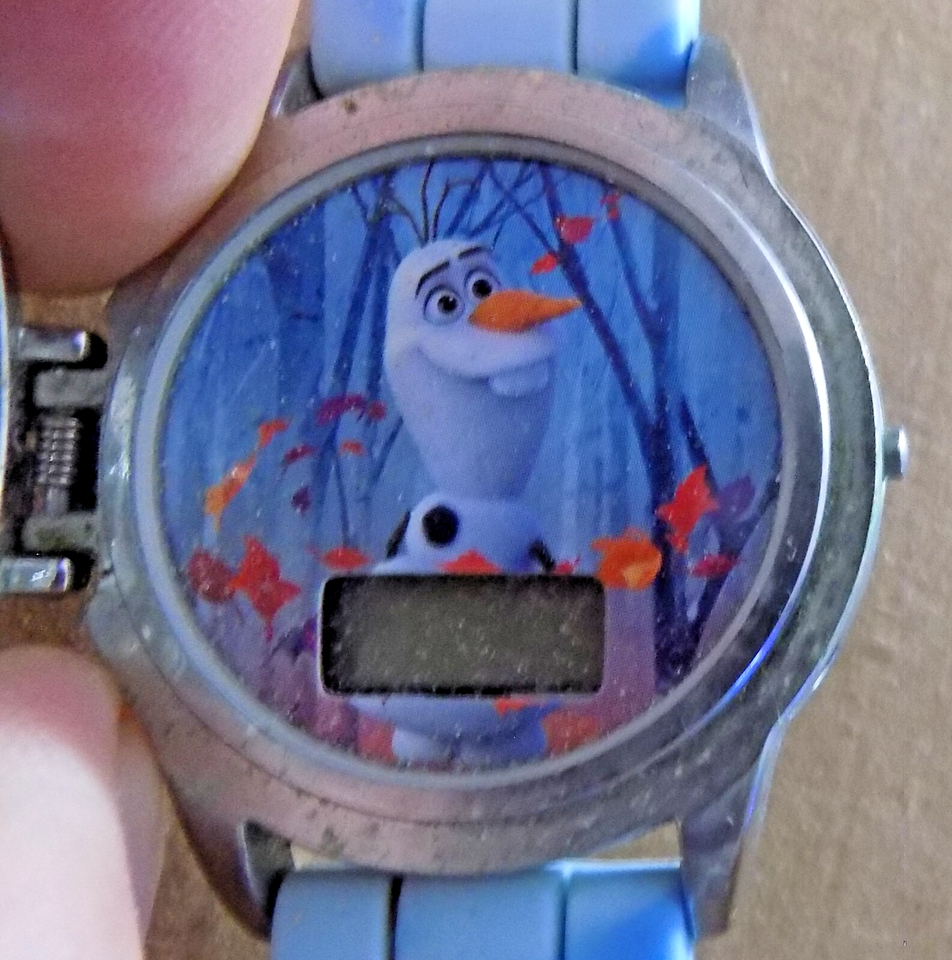 Disney`s Frozen Watch w/Anna & Elsa (Circle Spins) Olaf Inside-NEEDS ...