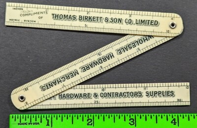 Antique 1903 Shelf Hardware Cutlery Contractors Foldout Celluloid Ruler ...