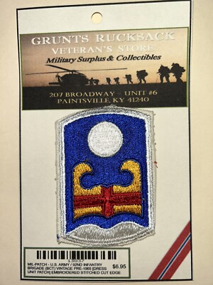 92ND INFANTRY BRIGADE / VINTAGE PRE-1965 Issue Patch ~ Stitched Cut ...