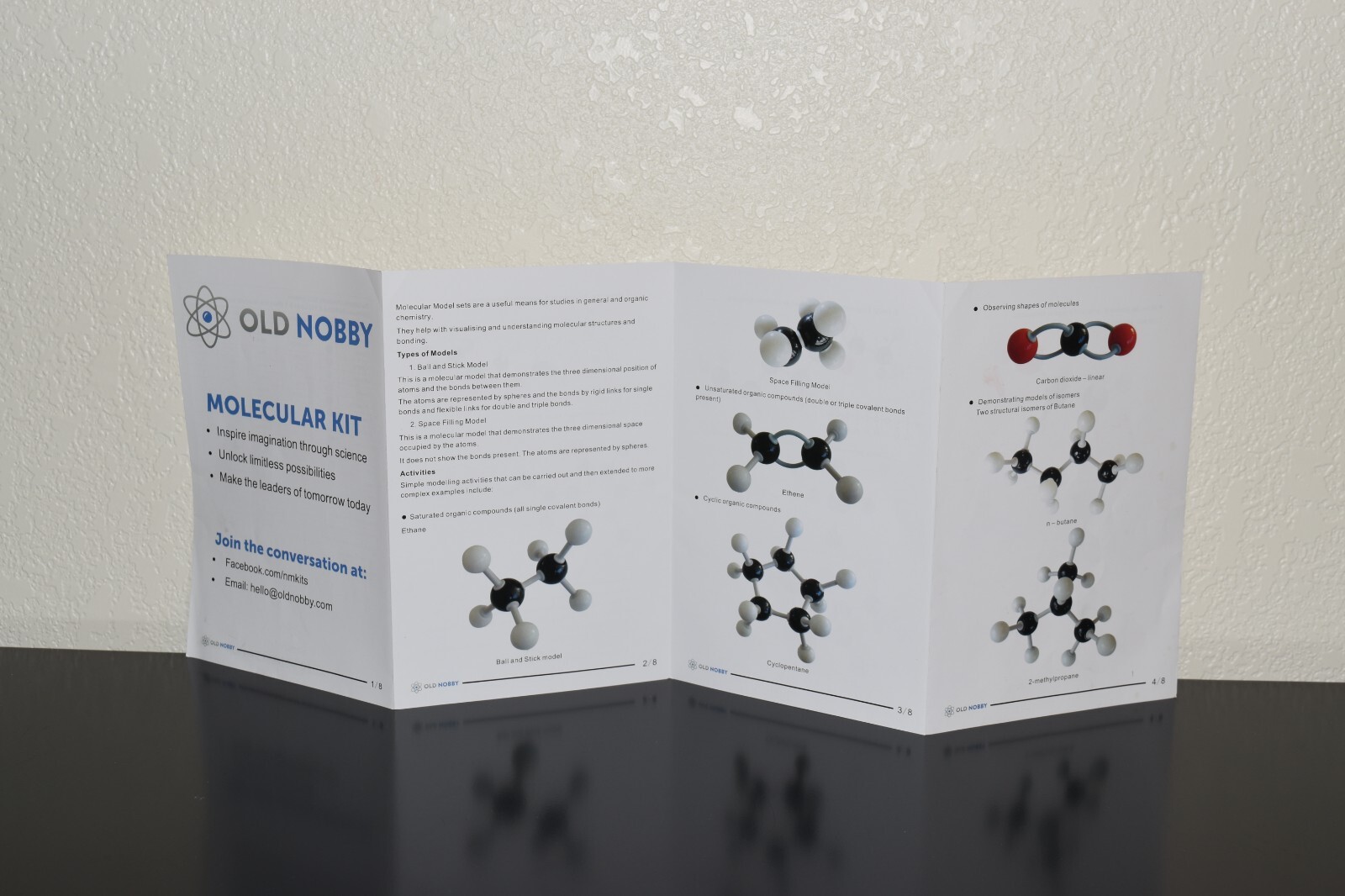 Old Nobby Molecular Kit with Instructions Missing One Hydrogen Atom-239 ...