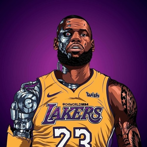 LEBRON JAMES ROBOT BASKETBALL LEGEND ABSTRACT FRAMED CANVAS WALL ART ...