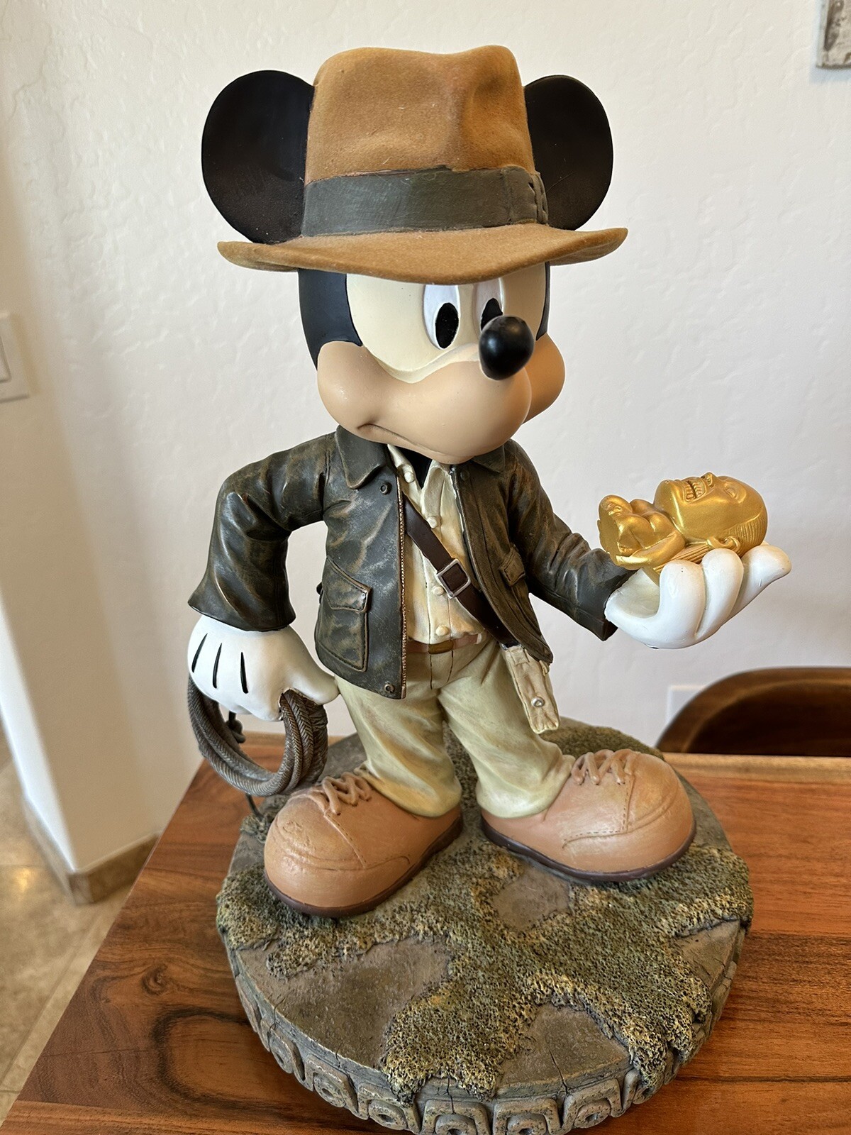 MICKEY MOUSE AS INDIANA JONES 18" Statue Figure w COA Disney Parks 2009 ...