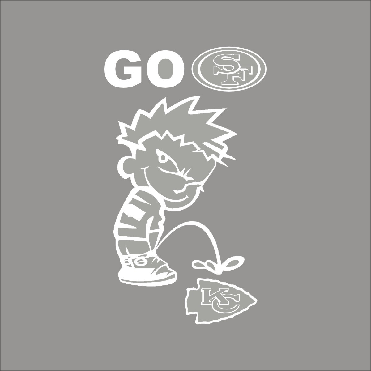Go 49ers Pee on Chiefs 1 Color NFL Window Wall Vinyl Decal Sticker | eBay