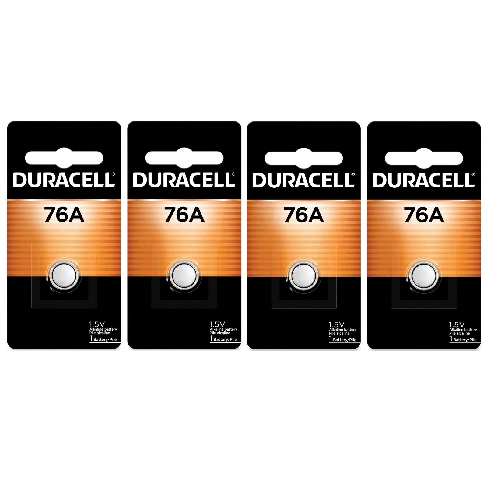 4 76A Duracell 1.5V Alkaline Button Batteries (LR44, A76, EPX76, PX76A ...