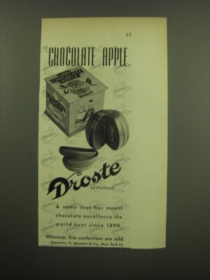 1949 Droste Chocolate Apple Advertisement | eBay