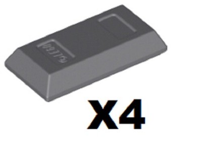 LEGO Dark Bluish Gray Minifig Ingot Bar 1 x 2 Stud Money Utensil Part ...
