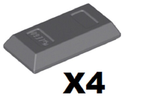 LEGO Dark Bluish Gray Minifig Ingot Bar 1 x 2 Stud Money Utensil Part ...