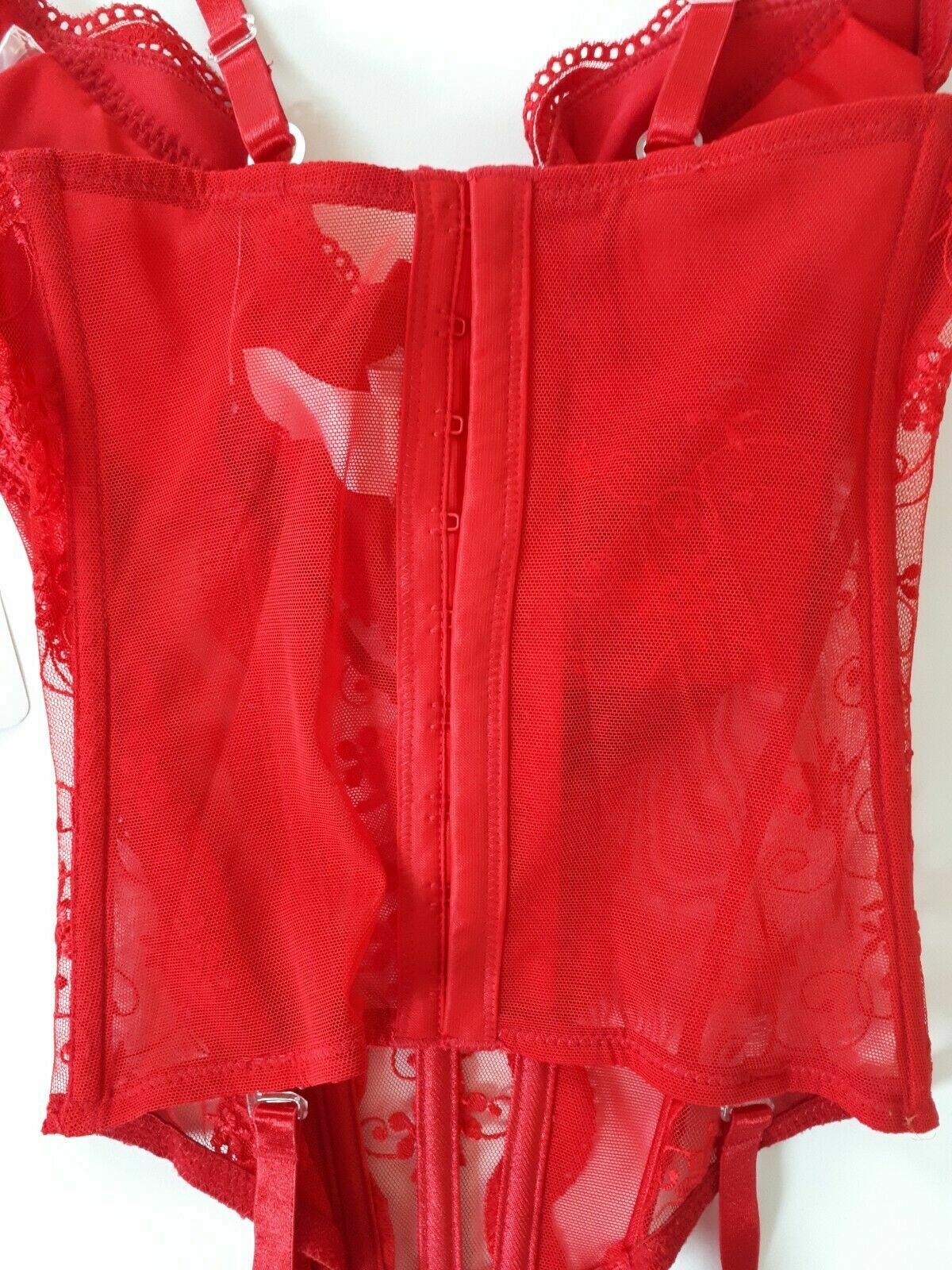 Shirley of Hollywood Sizes 32 34 36 38 Red Push-Up Bustier Basques ...