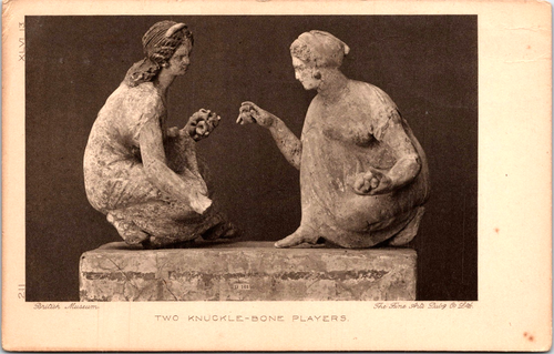 Two Knuckle Bone Players Sculpture British Museum England UK Postcard ...
