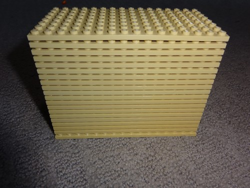 HUGE Lego Base Plate Lot of 20 tan sand 8x16 8 dot x 16 dot baseplates ...
