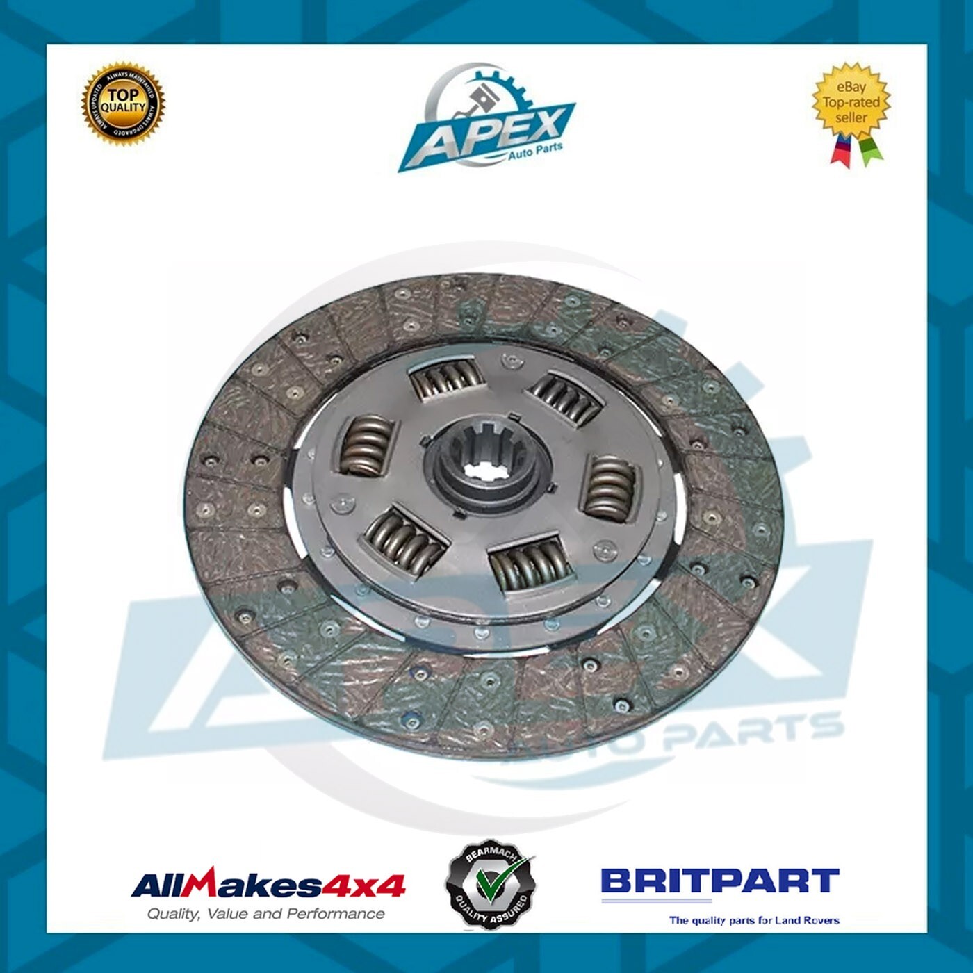CLUTCH PLATE FOR LAND ROVER SERIES 2/2A/3 2.25 PET/2.6 6 CYL PETROL ...