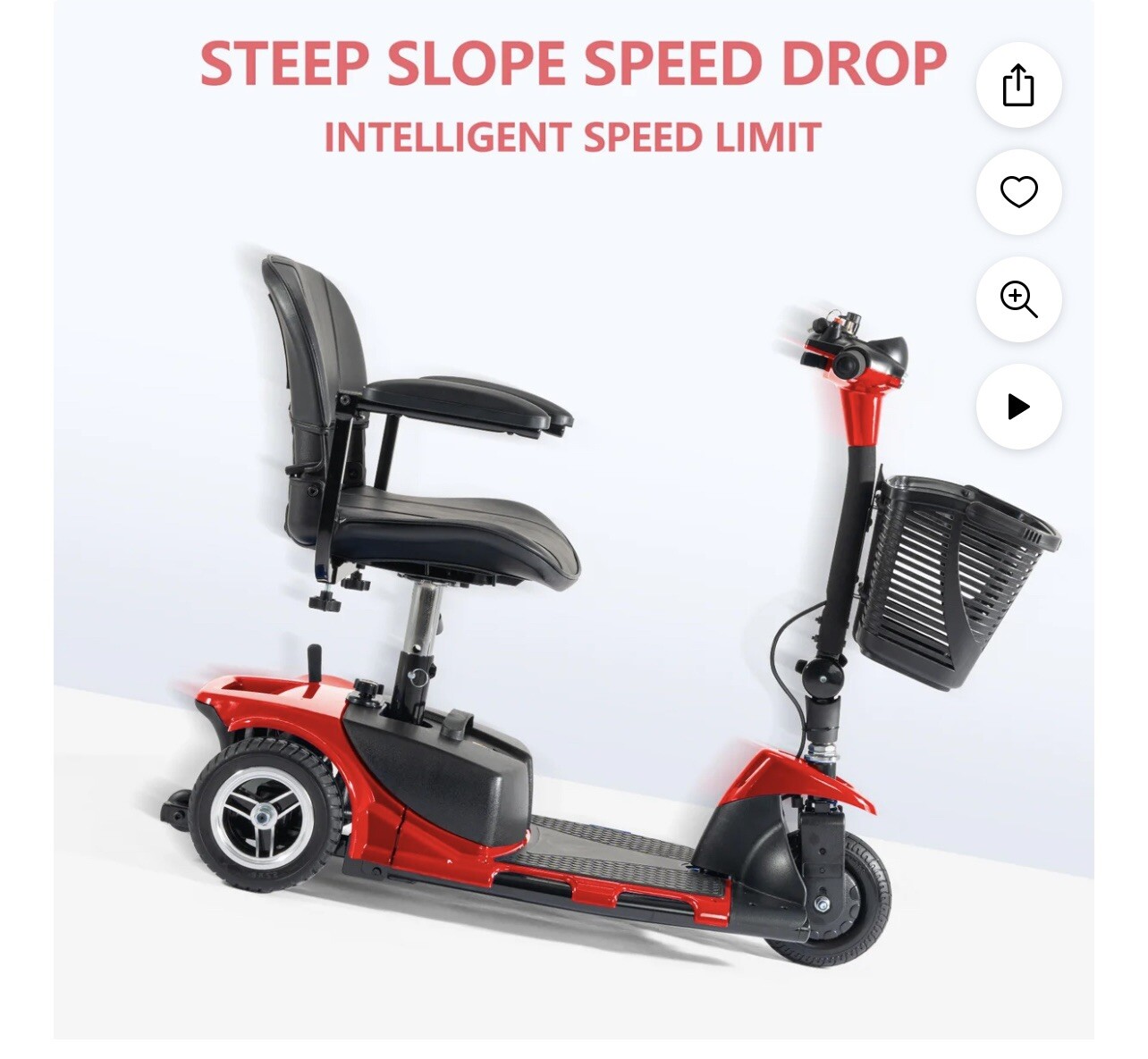 1inchome 3 Wheel Mobility Scooter - Red 743129087940| eBay
