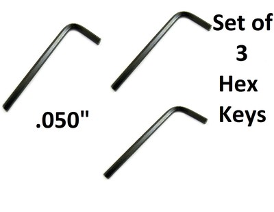 .050" Inch 3pc Allen Wrench Micro Short Arm SAE Hex Key Tool for Socket ...