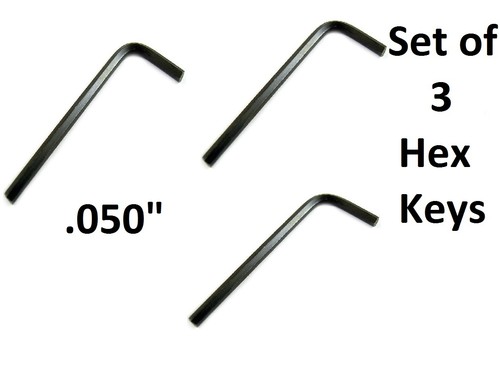 .050" Inch 3pc Allen Wrench Micro Short Arm SAE Hex Key Tool for Socket ...