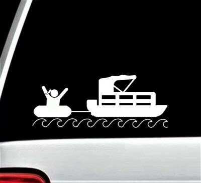 Girl Tubing Pontoon Boat Decal Sticker for Car Window Party Barge Lake ...