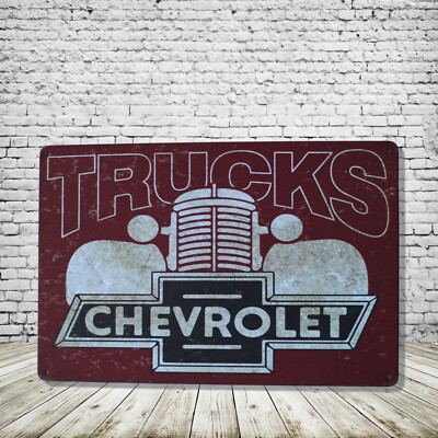 Chevrolet Vintage Style Tin Metal Bar Sign Poster Man Cave Collectible ...