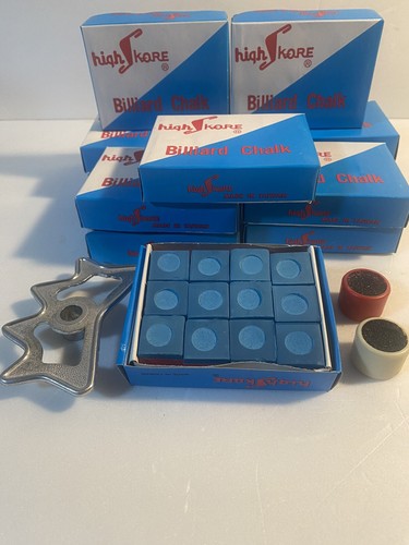 12 Dozen 144 pcs Blue Pool Chalk ,Billiard Cue Q Stick,Gross, Free ...