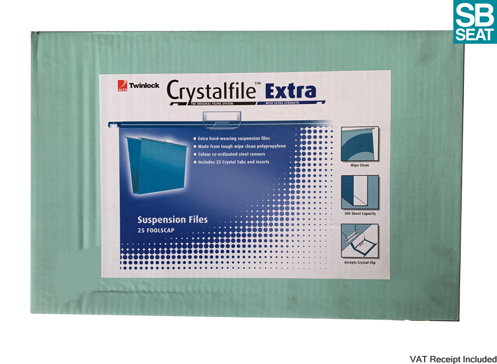 25 Rexel Crystalfile Extra Suspension Files 30mm Foolscap Blue 70633 ...