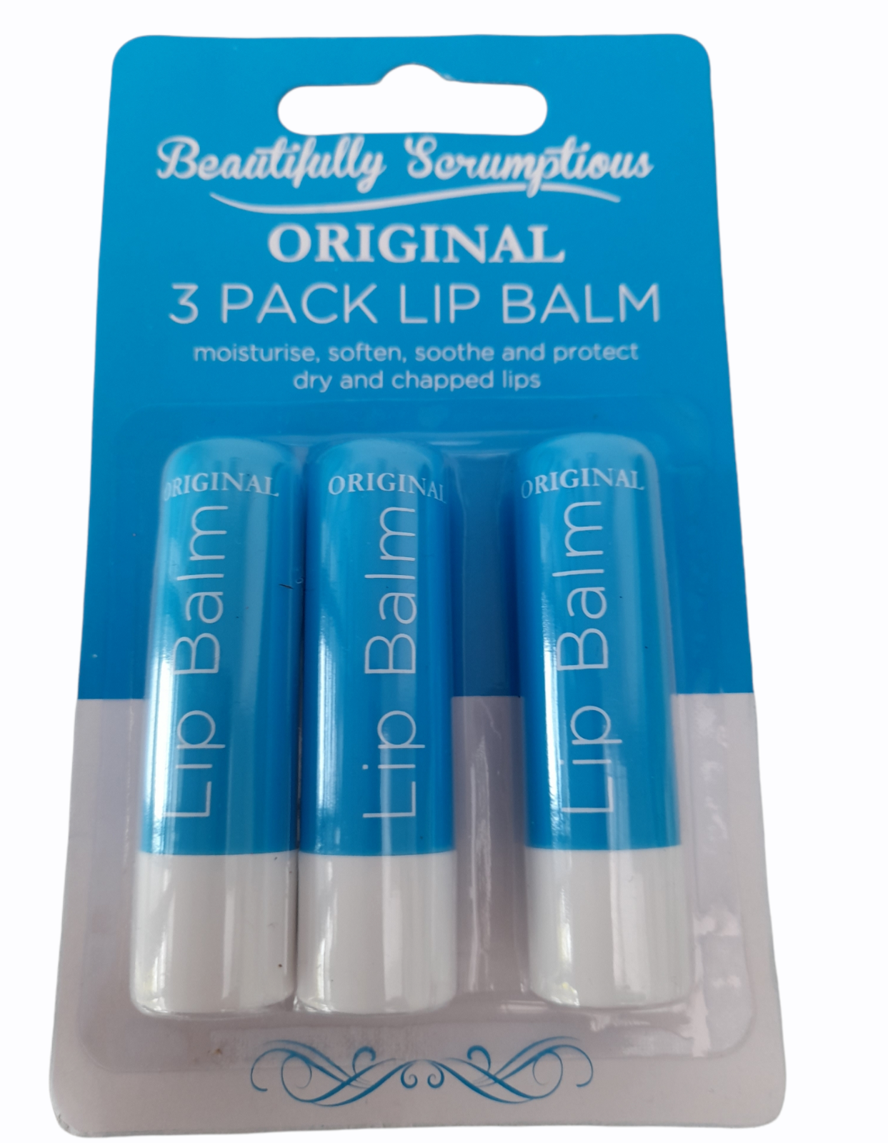 3x Beautifully Scrumptious Lip Balm Aloe Vera -Strawberry & Original ...