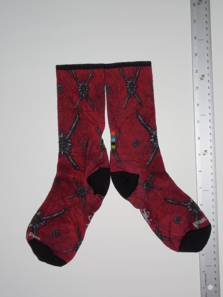 SMARTWOOL Socks Women's Medium 7-9.5 Calf Dark Red Black Pink Lt Wt No ...
