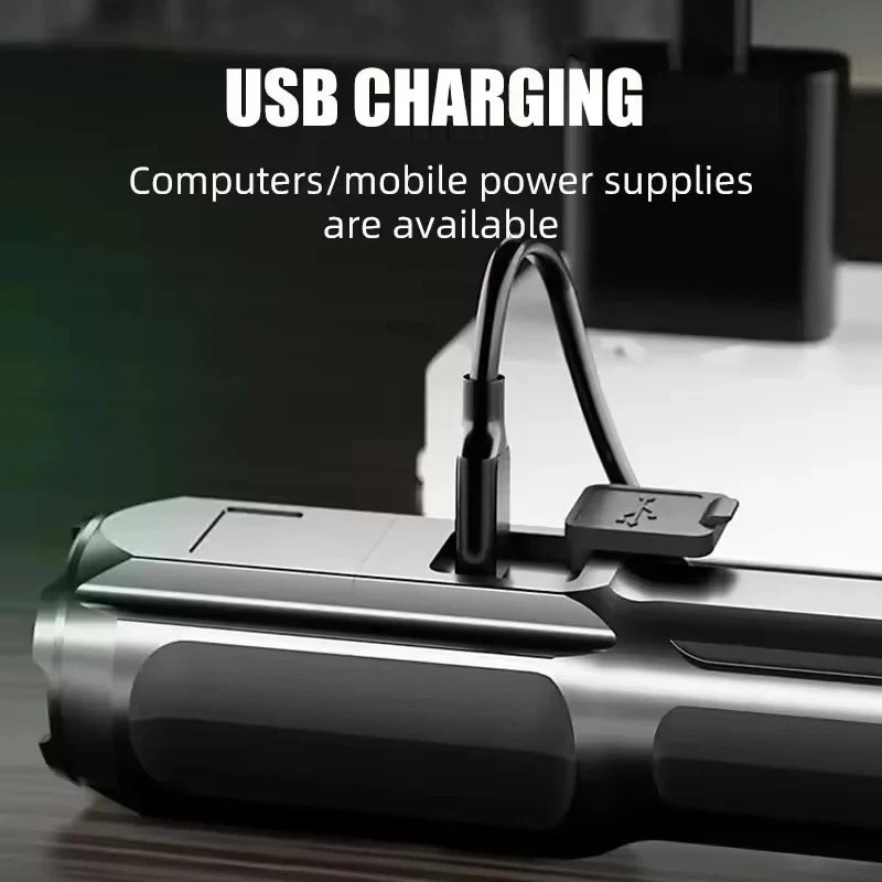 High Powered 100000 LM LED Flashlight Super Bright Torch USB ...