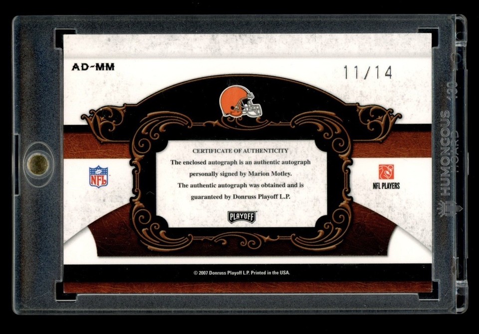 2007 Playoff National Treasures All Decade Marion Motley Cut Signature ...